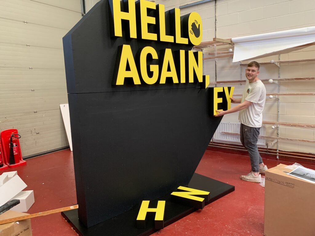 Hello Again Hackney! ( large poly sign )